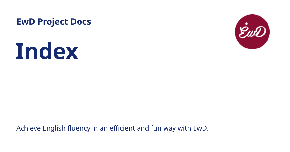 Index - EwD Project Docs